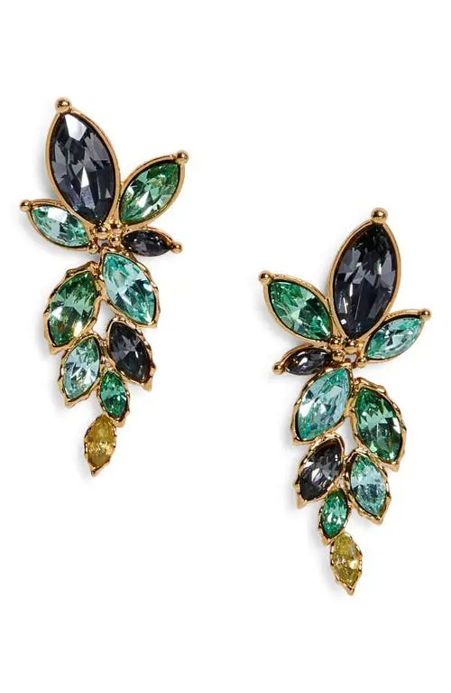Oscar De La Renta Navette Crystal Clip-on Earrings - Peridot