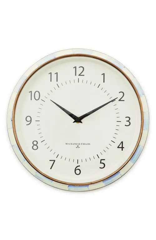 MACKENZIE-CHILDS Enameled Steel School Wall Clock - Sky Check