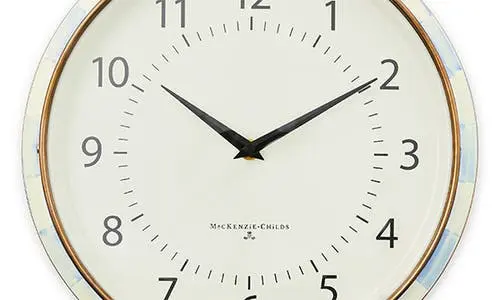 MACKENZIE-CHILDS Enameled Steel School Wall Clock