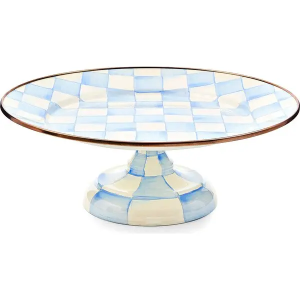 MACKENZIE-CHILDS Small Pedestal Platter - Sky Check