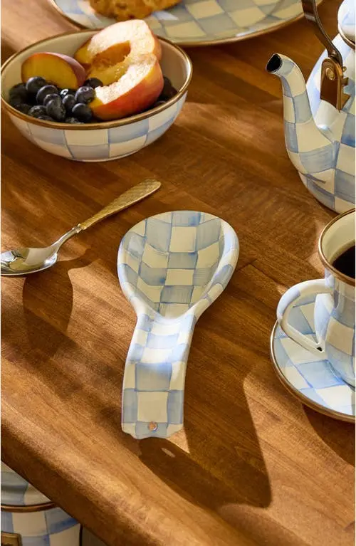 MACKENZIE-CHILDS Spoon Rest - Sky Check