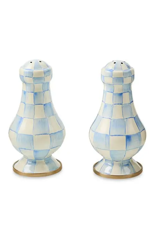 MACKENZIE-CHILDS Enamel Large Salt & Pepper Shaker Set - Sky Check