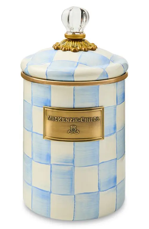 MACKENZIE-CHILDS Medium Enameled Steel Canister - Sky Check