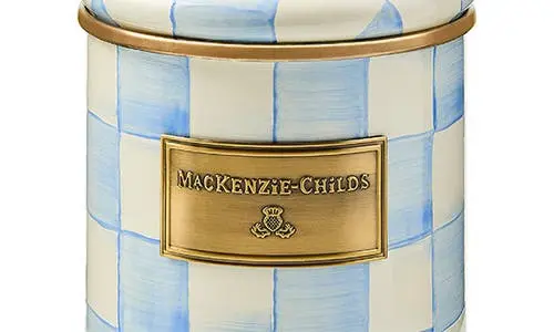 MACKENZIE-CHILDS Medium Enameled Steel Canister - Sky Check