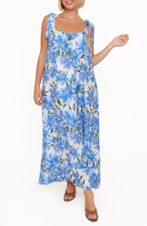 PETAL & PUP Amber Floral Print Maxi Dress - Blue Floral