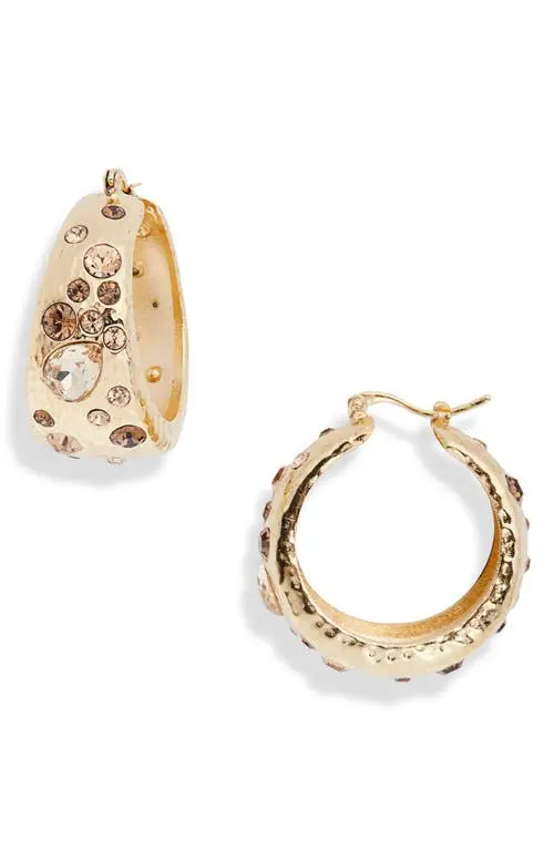 Oscar De La Renta Embellished Crystal Hoop Earrings - Topaz