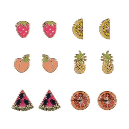 HALLMARK 6-piece Fruit Stud Earring Set