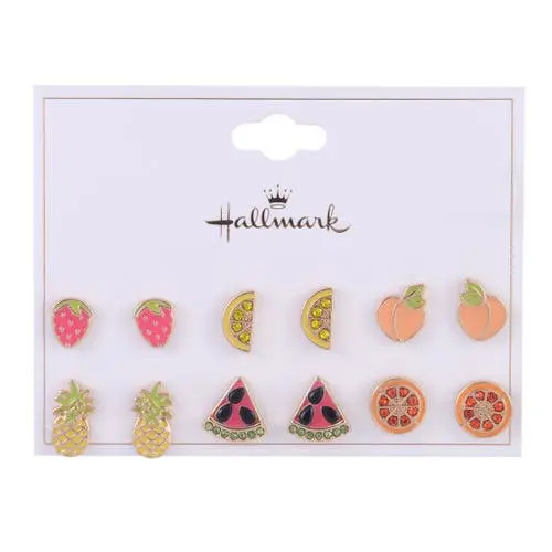 HALLMARK 6-piece Fruit Stud Earring Set