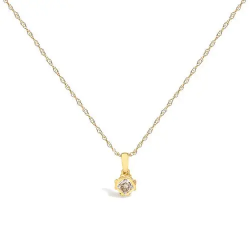 HAUS OF BRILLIANCE 14k Yellow Gold Plated Sterling Silver 1/5 Cttw Diamond Swirl Pendant Necklace - Yellow Gold Over Silver
