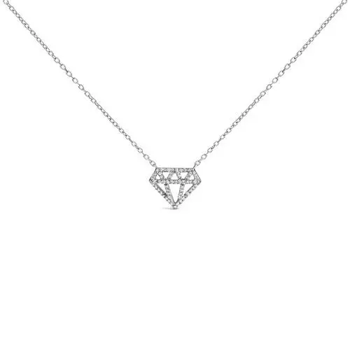 HAUS OF BRILLIANCE Sterling 1/6 Cttw Diamond Pendant Necklace - Silver