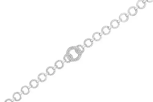 HAUS OF BRILLIANCE 1.00 Cttw Diamond Open Circle Link Bracelet In Sterling