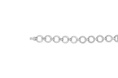 HAUS OF BRILLIANCE 1.00 Cttw Diamond Open Circle Link Bracelet In Sterling