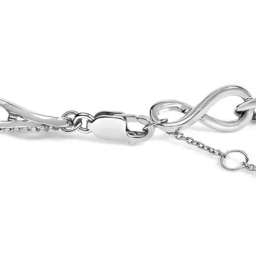 HAUS OF BRILLIANCE 1/2 Cttw Diamond Linked Infinity Anklet In Sterling