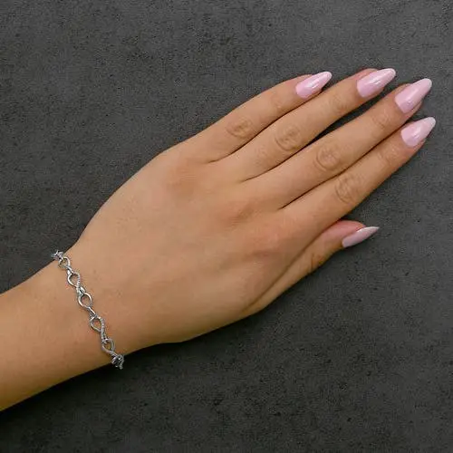HAUS OF BRILLIANCE 1/2 Cttw Diamond Linked Infinity Anklet In Sterling