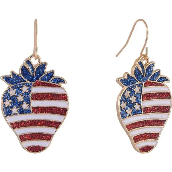 HALLMARK American Flag Strawberry Earrings