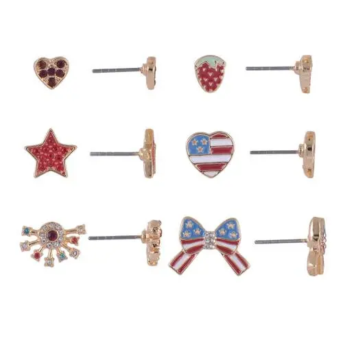 HALLMARK Americana Theme Stud Earring Set