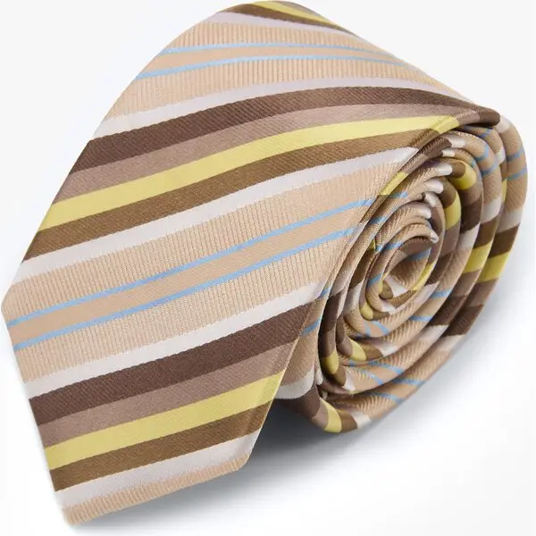 KNOTTERY & CO Silk Jacquard Tie - Camel