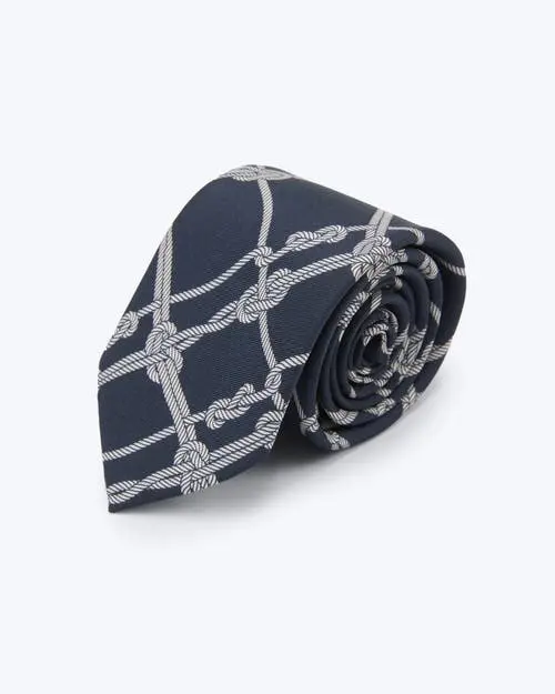 KNOTTERY & CO Voyager Printed Silk Neck Tie