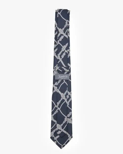 KNOTTERY & CO Voyager Printed Silk Neck Tie