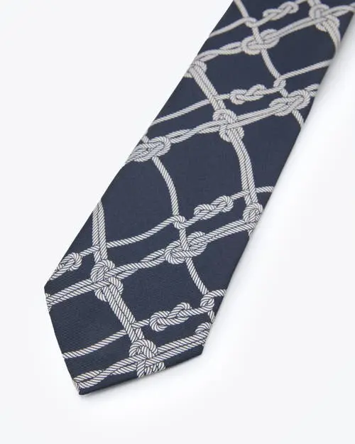 KNOTTERY & CO Voyager Printed Silk Neck Tie