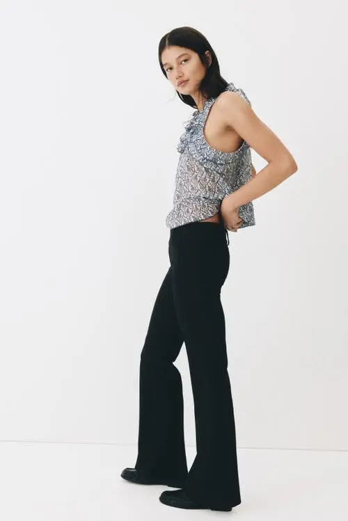 H&m Flared Tailored Trousers - Black