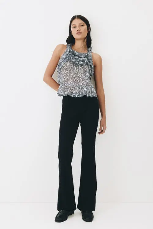 H&m Flared Tailored Trousers - Black