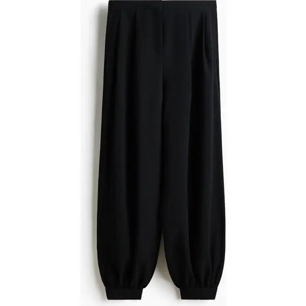 H&m Pleated Balloon Trousers - Black