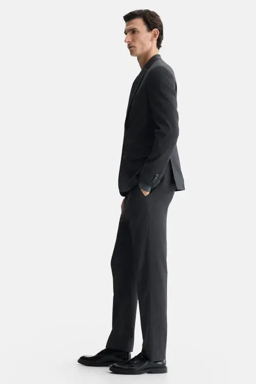 H&m Regular-fit Single-breasted Jacket With Notched Lapels - Dark Gray