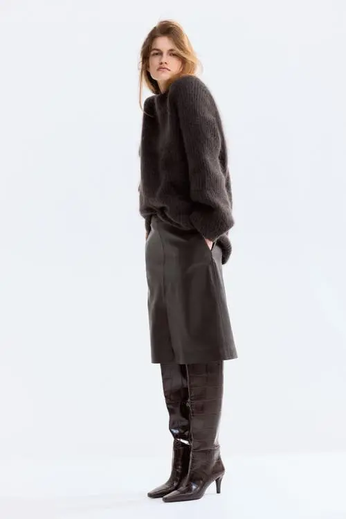 H&m Coated Knee-length Skirt