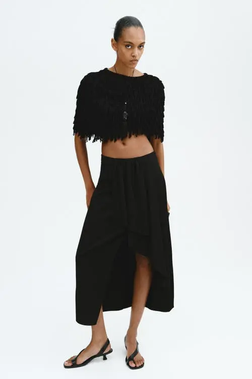 H&m Midi Skirt - Black
