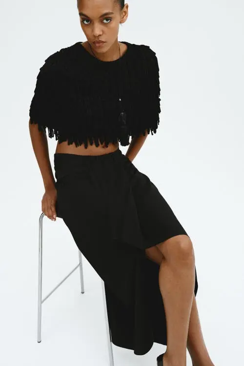 H&m Midi Skirt - Black