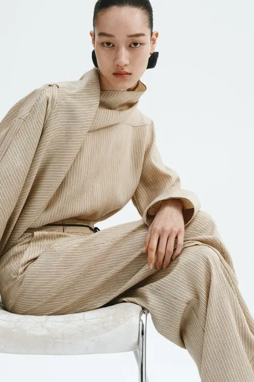 H&m Linen-blend Barrel Trousers