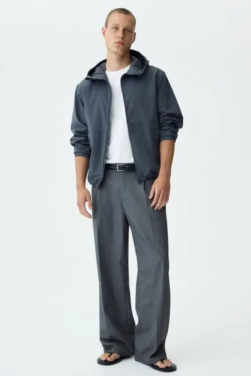 H&M Loose-fit Tailored Plaid Trousers - Gray