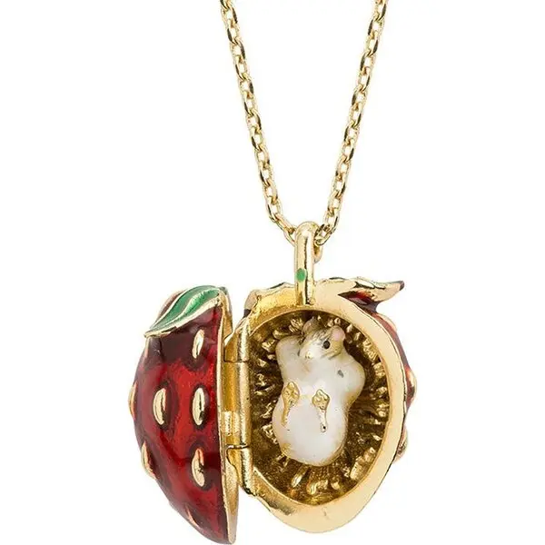 BILL SKINNER STUDIO Locket - Strawberry & Mouse