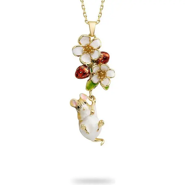 BILL SKINNER STUDIO Pendant - Strawberry & Hanging Mouse