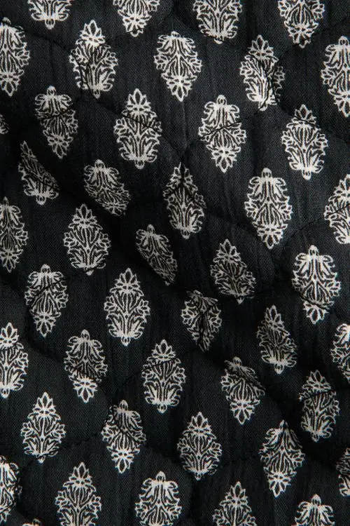 H&m Quilted Cotton Jacket With Tie Detail