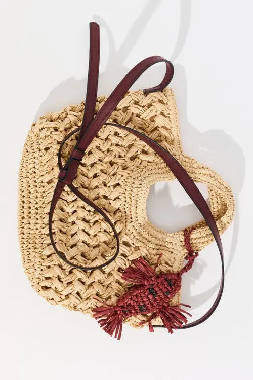 H&m Straw Crossbody Bag With Fish Charm
