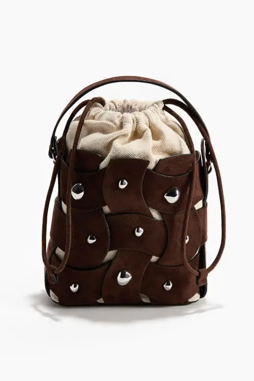 H&m Studded Crossbody Bucket Bag
