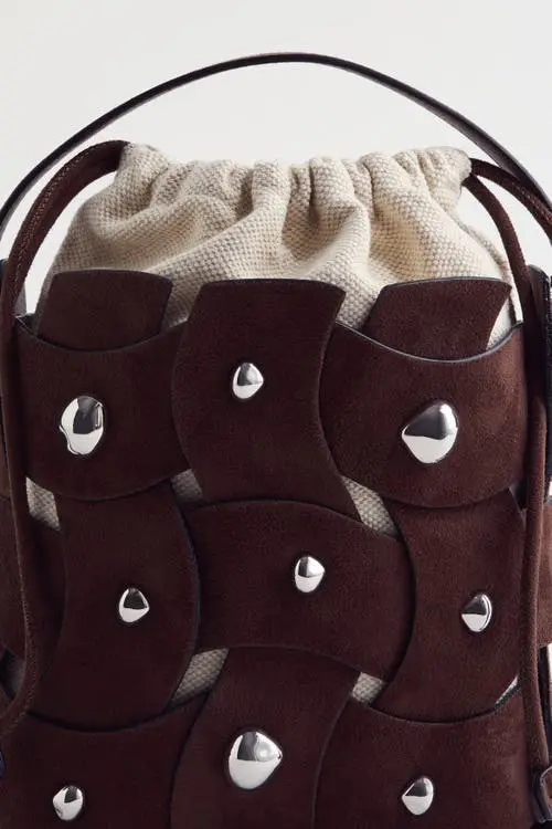 H&m Studded Crossbody Bucket Bag