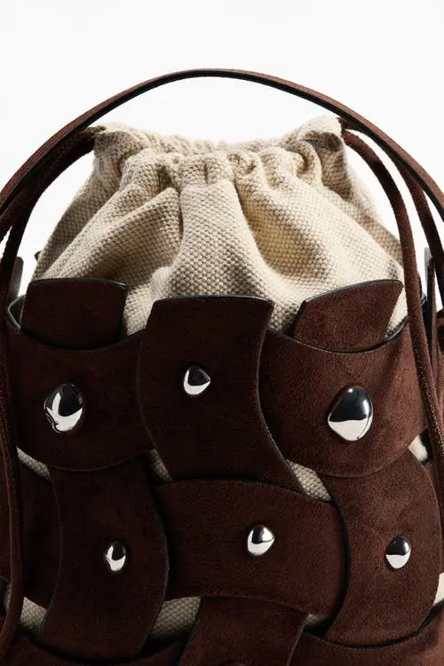 H&m Studded Crossbody Bucket Bag