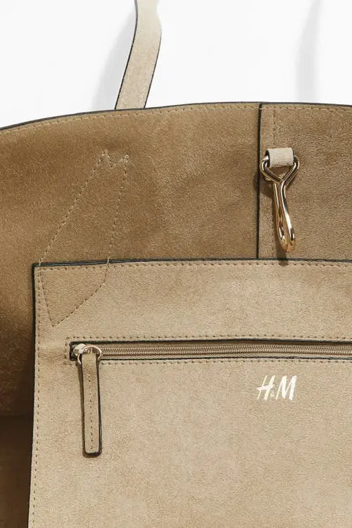 H&m Suede Shopper Bag - Beige