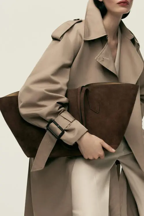 H&m Suede Shopper Bag - Brown