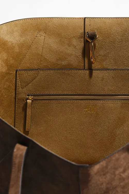 H&m Suede Shopper Bag - Brown