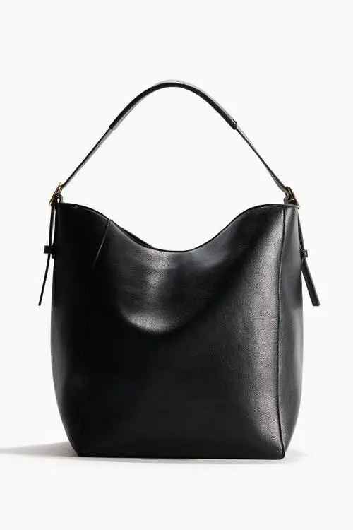 H&m Shopper With Adjustable Buckled Shoulder Strap - Black