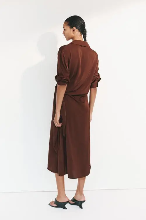 H&m Tie-detailed Shirt Dress