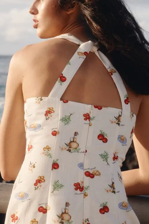 H&m Printed Twist-detail Mini Dress