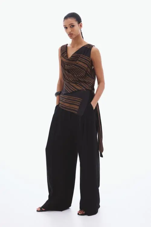 H&m Tie-detail Cowl-neck Sleeveless Top