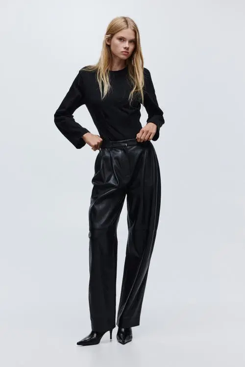 H&m Long-sleeve Cotton Jersey Bodysuit With Nipped-in Waist