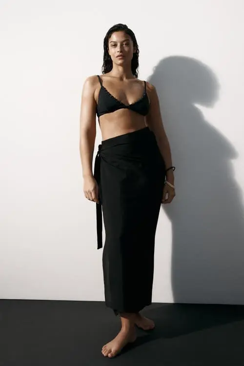 H&m Triangle Bikini Top With Embellished Trim
