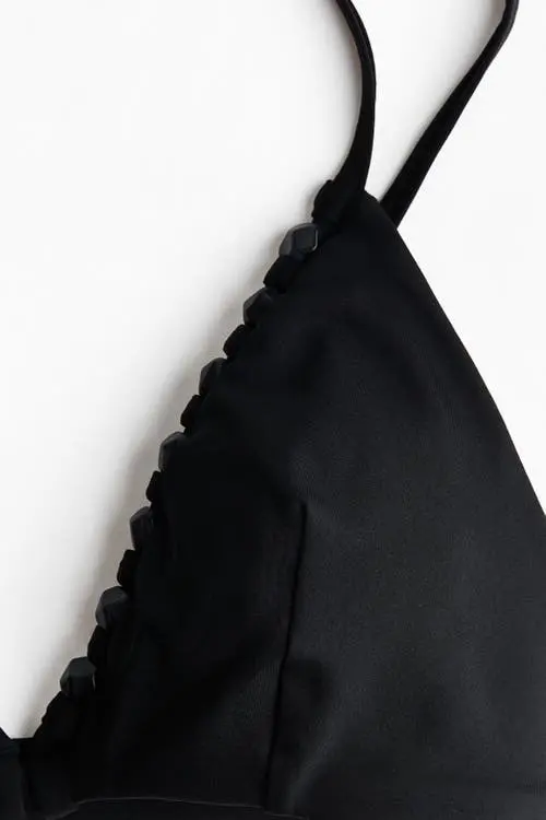 H&m Triangle Bikini Top With Embellished Trim